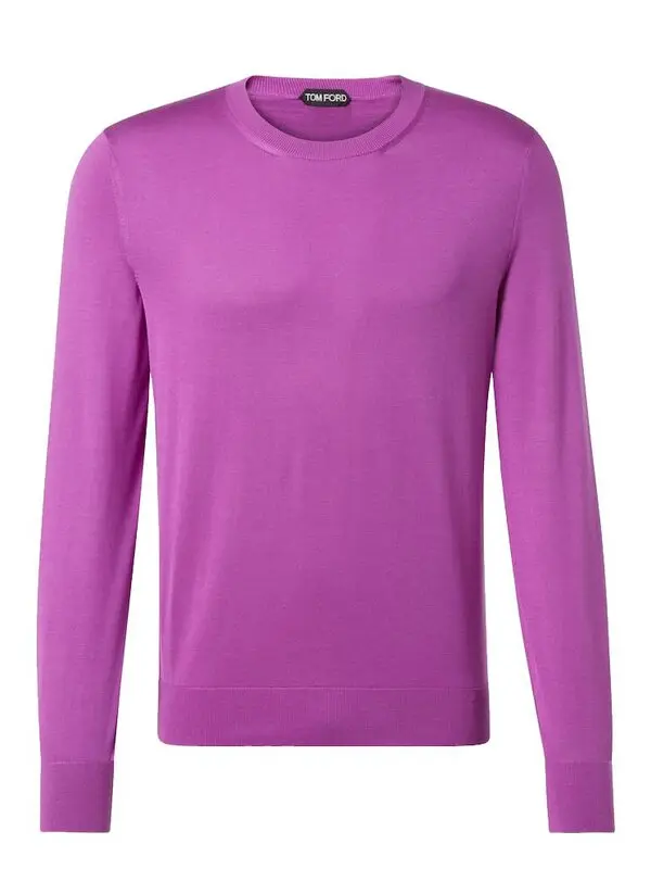 TOM FORD Silk Crewneck Sweater - Purple