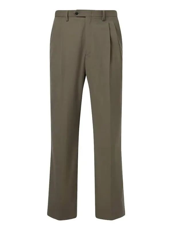 Prada Wool And Cotton Straight Pants - Green