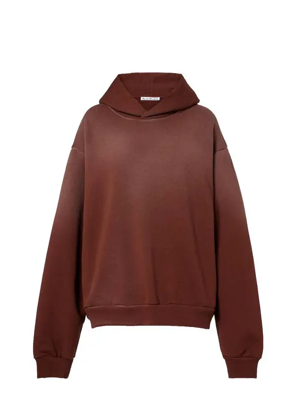 Acne Studios Logo Cotton-blend Fleece Hoodie - Brown