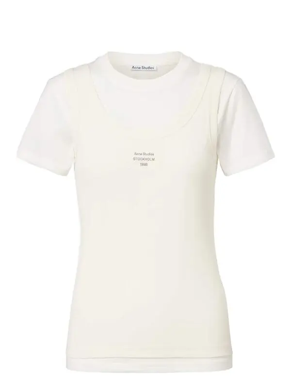 Acne Studios Layered Logo Cotton-blend T-shirt - White