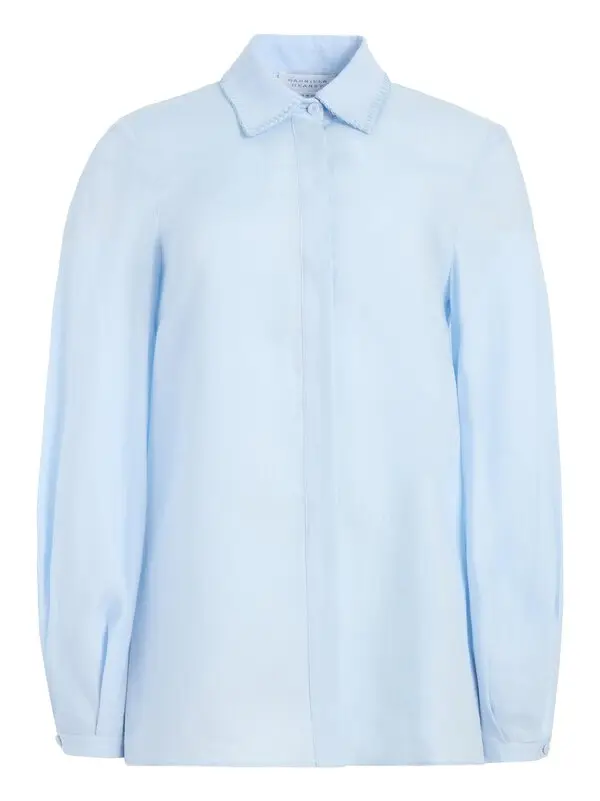 Gabriela Hearst Delmer Linen Top - Light Blue