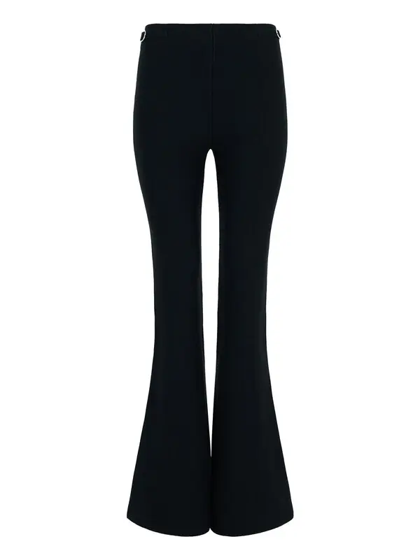 Gabriela Hearst Ayala Flare Cropped Knit Pant In Merino Wool Cashmere - Black