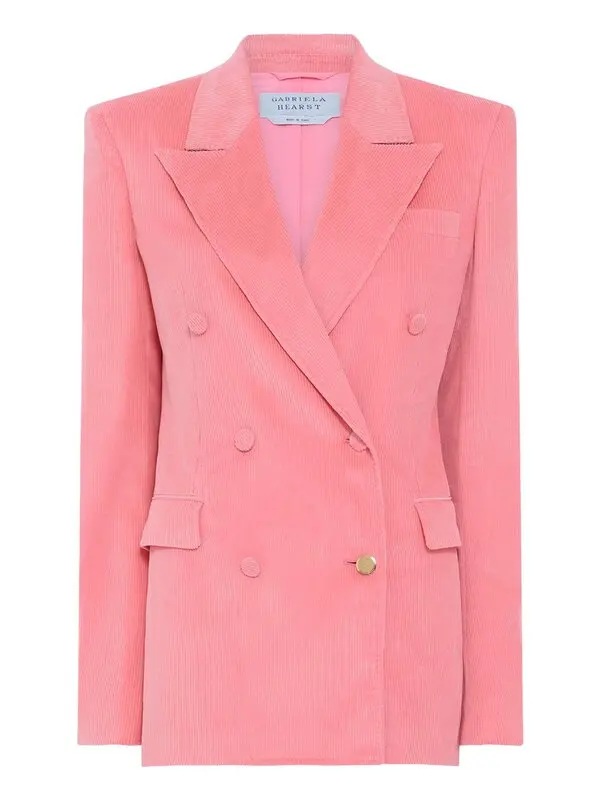 Gabriela Hearst Gavin Blazer In Sea Island Cotton Corduroy - Rosa