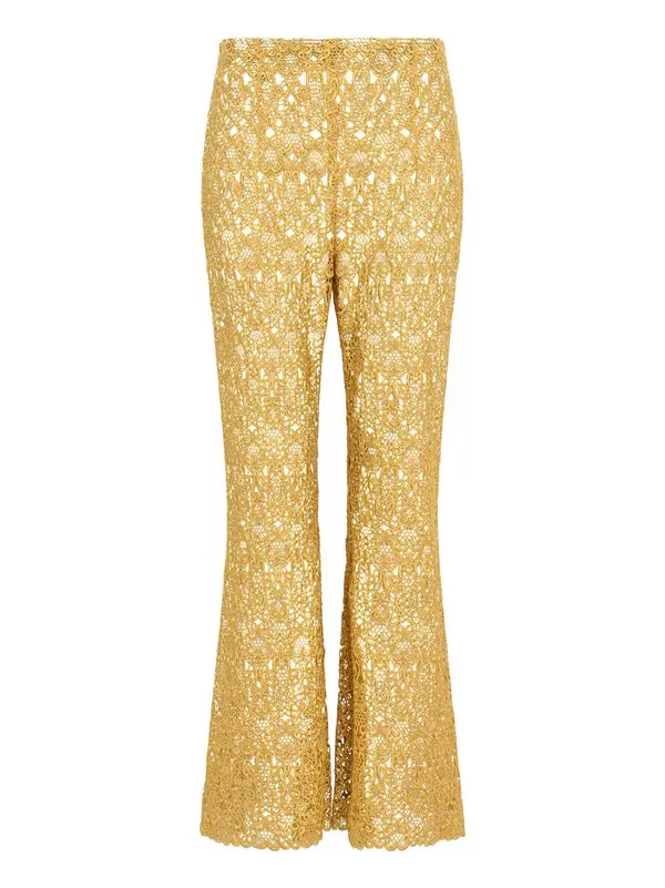 Gabriela Hearst Phoenix Flare Cropped Pant - Gold