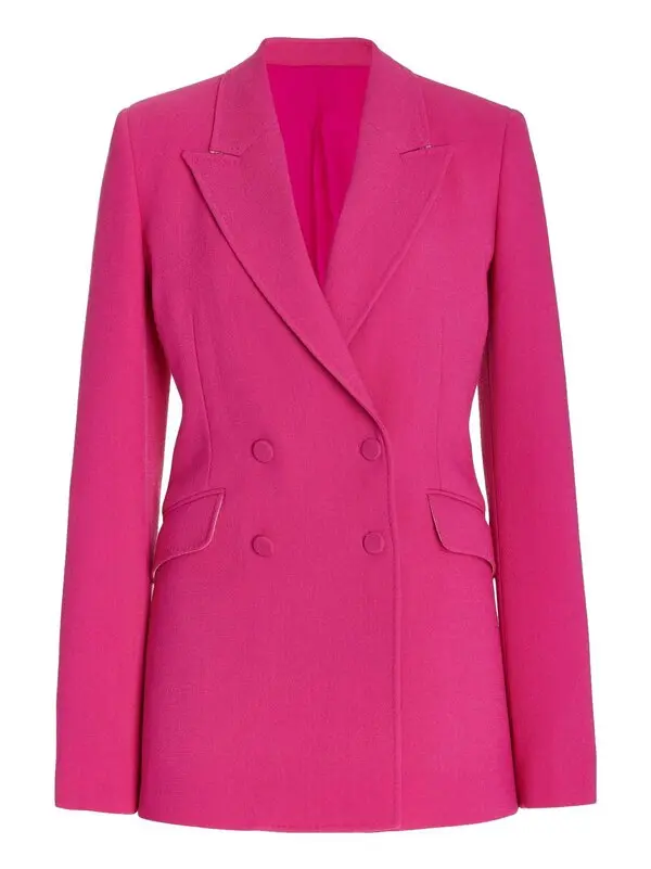 Gabriela Hearst Stephanie Virgin Wool Crepe Blazer - Fuchsia