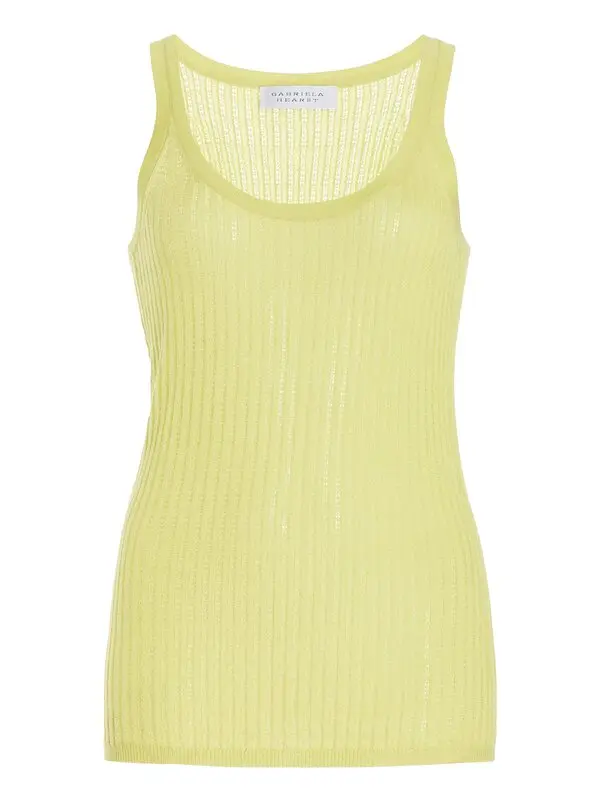 Gabriela Hearst Nevin Pointelle Knit Tank Top - Lime Adamite