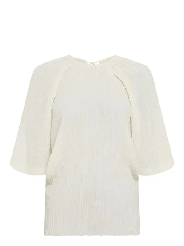 Gabriela Hearst Nula Plisse Silk Top - Ivory