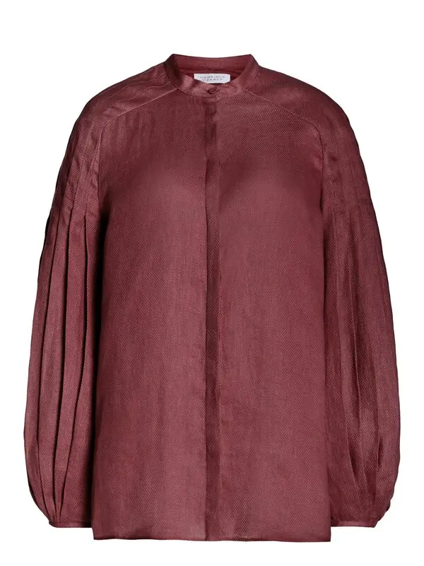 Gabriela Hearst Laetitia Linen Blouse - Deep Bordeaux