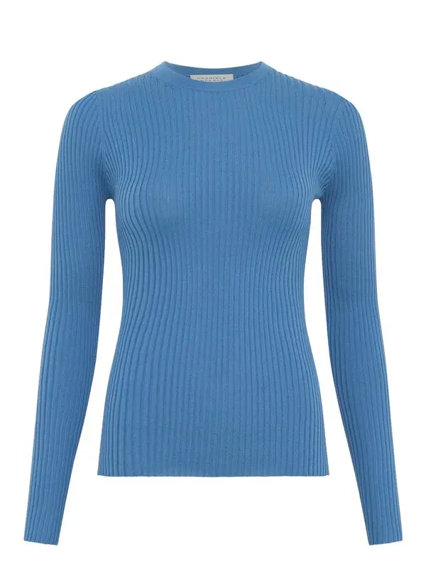 Gabriela Hearst Browning Knit Sweater In Cashmere Silk - Sky