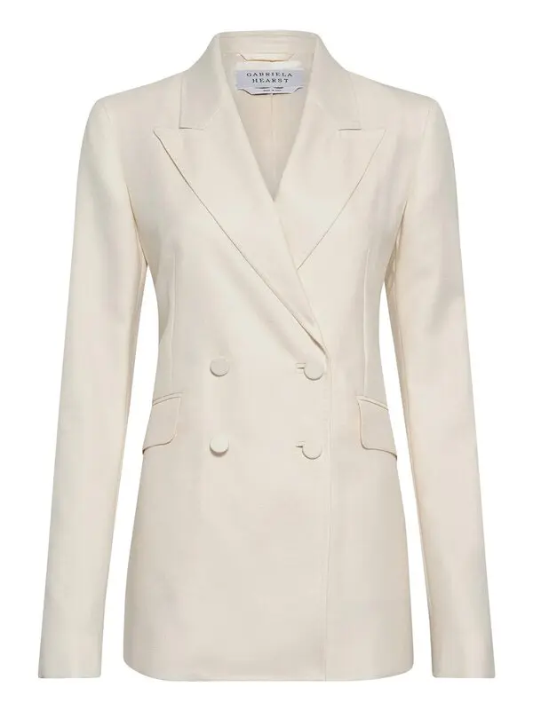 Gabriela Hearst Angela Virgin Wool-silk-linen Blazer - Ivory