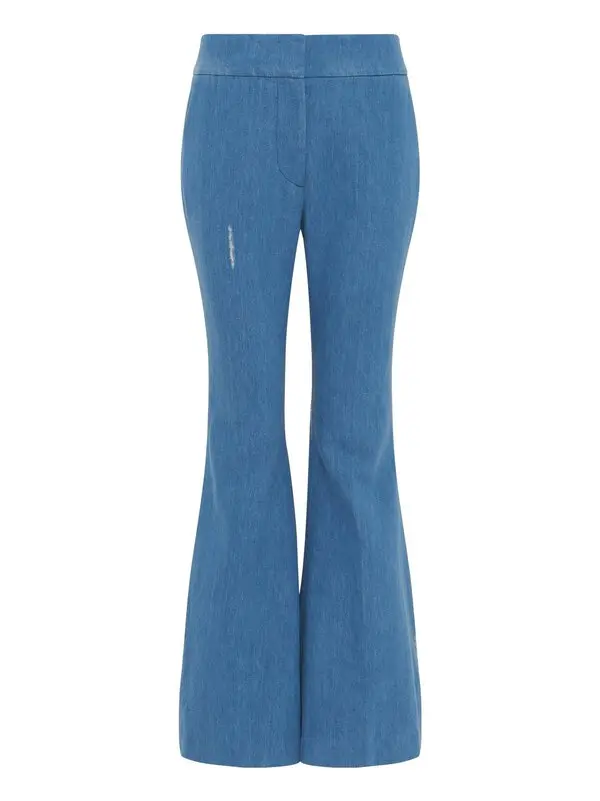 Gabriela Hearst Marsh Flare Cropped Pant - Light Blue Denim