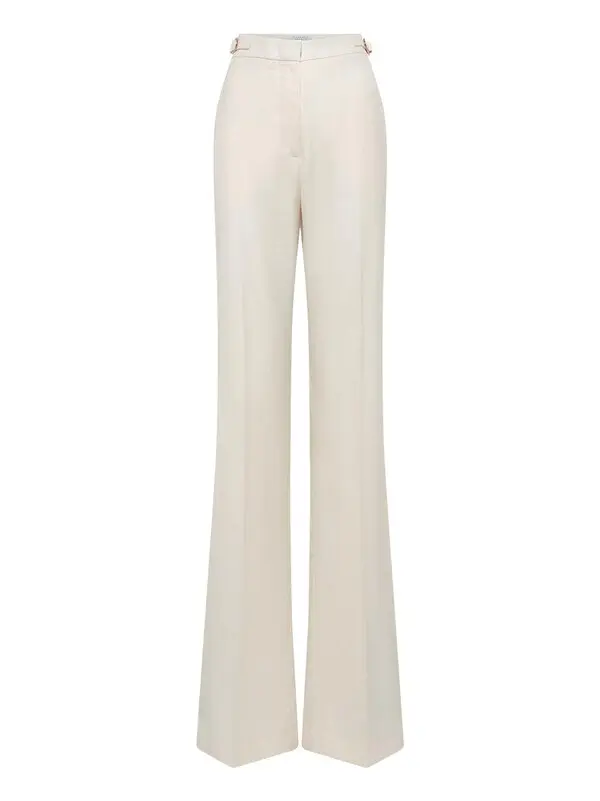 Gabriela Hearst Vesta Flare Pant In Virgin Wool, Silk And Linen - Ivory