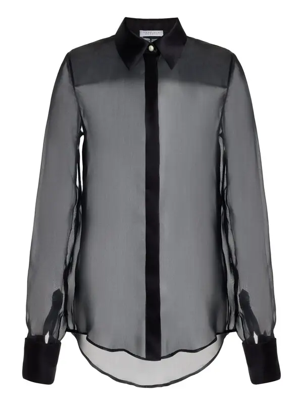 Gabriela Hearst Horus Sheer Silk Organza Shirt - Black