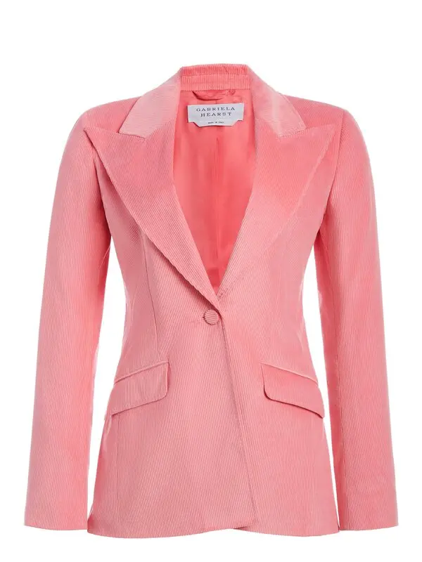 Gabriela Hearst Leiva Blazer In Sea Island Cotton Corduroy - Rosa