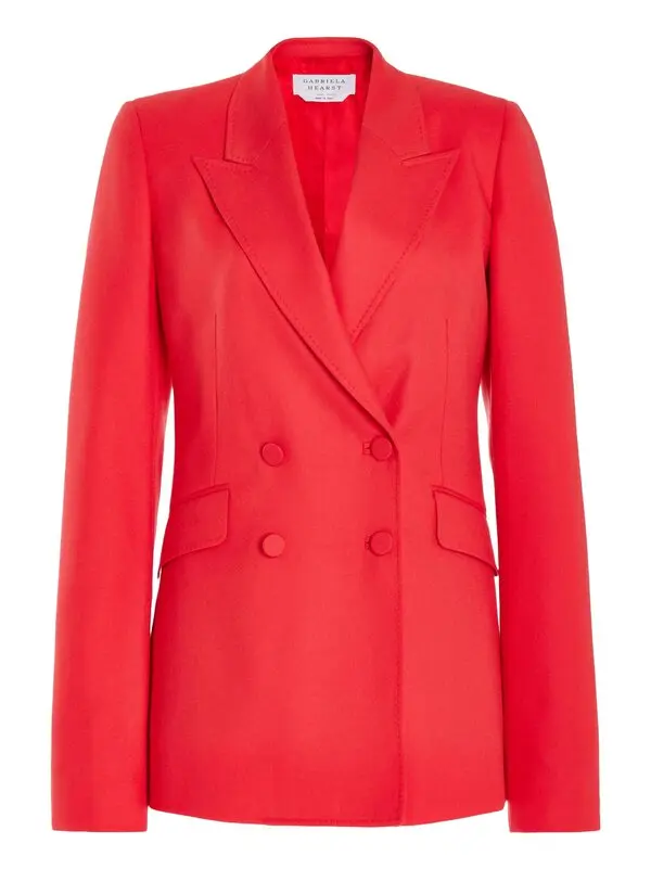 Gabriela Hearst Stephanie Blazer In Superfine Wool - Red Topaz