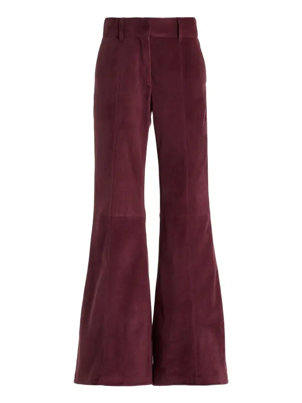 Gabriela Hearst Rhein Suede Pant - Deep Bordeaux