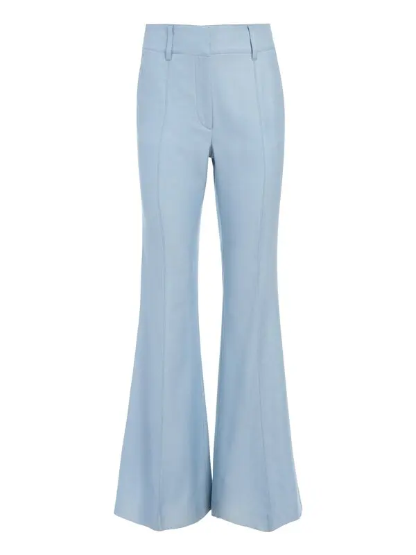 Gabriela Hearst Rhein Flare Pant In Silk Virgin Wool - Stone Blue