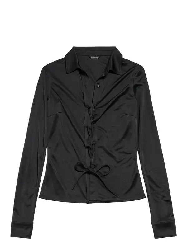 Balenciaga Lace-up Shirt - Black