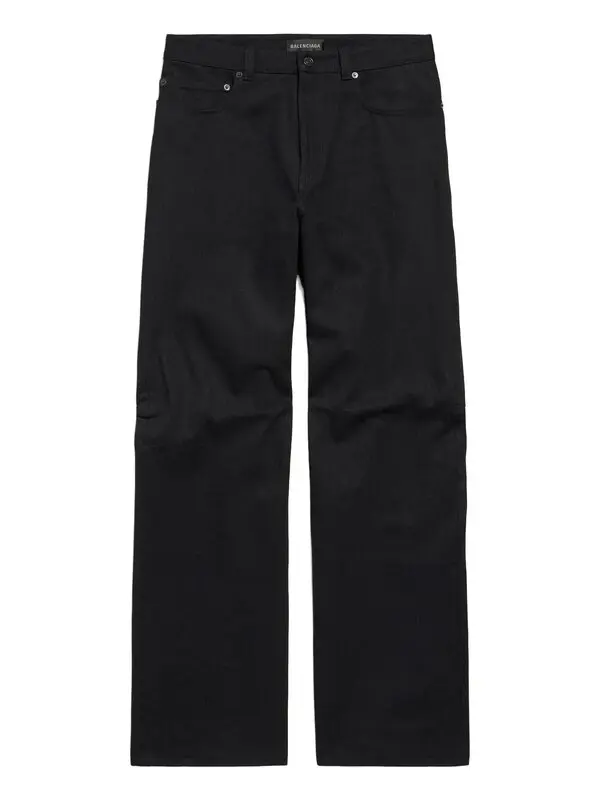Balenciaga Curved Knee Denim Pants - Black