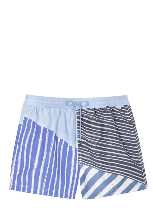 Paul Smith Pencil Stripe Collage Board Shorts - Blue