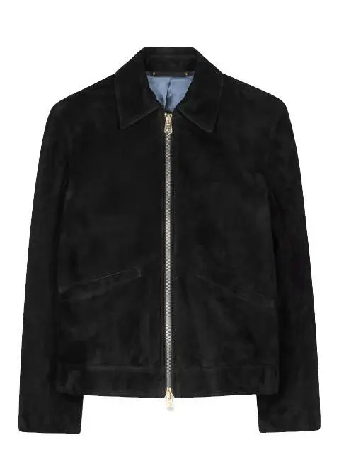 Paul Smith Slim-fit Suede Jacket - Black