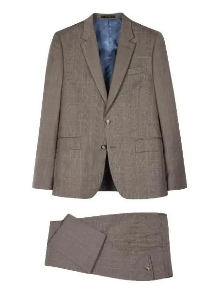 Paul Smith The Soho- Tailored Fit Check Wool Suit - Brown