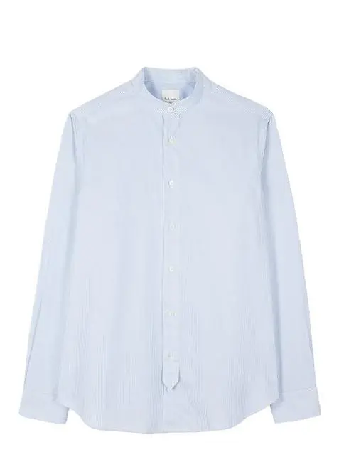 Paul Smith Light Stripe Stand-collar Shirt - Blue