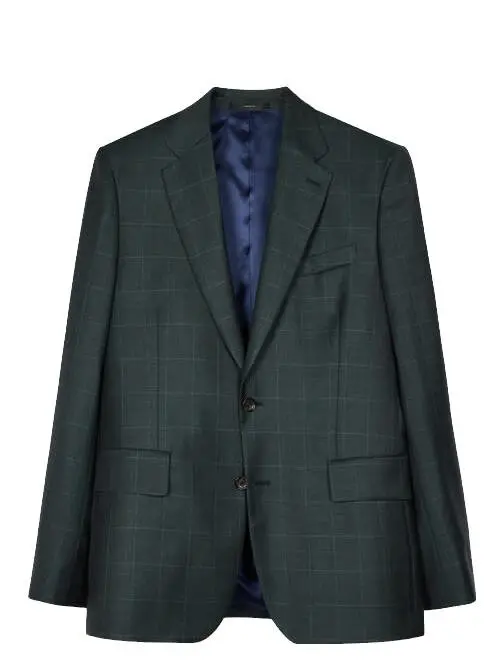 Paul Smith The Brierley Dark Check Wool Blazer - Green
