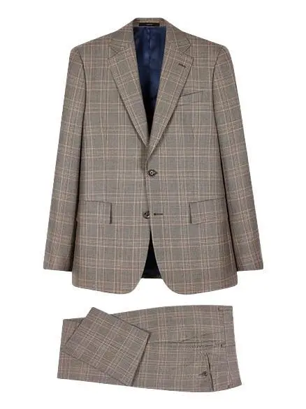 Paul Smith The Brierley Light Check Wool Suit - Brown