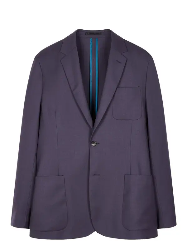 Paul Smith A Suit To Travel In Slate Grey Wool Unlined Blazer - Purple