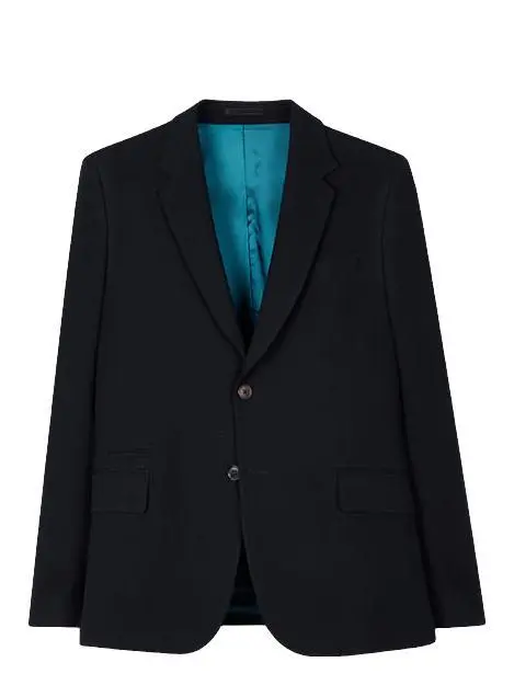 Paul Smith Tailored-fit Navy Wool And Cotton-blend Blazer - Blue
