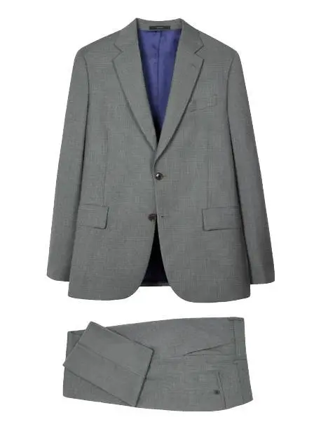 Paul Smith The Brierley Grey Check Wool Suit - Green