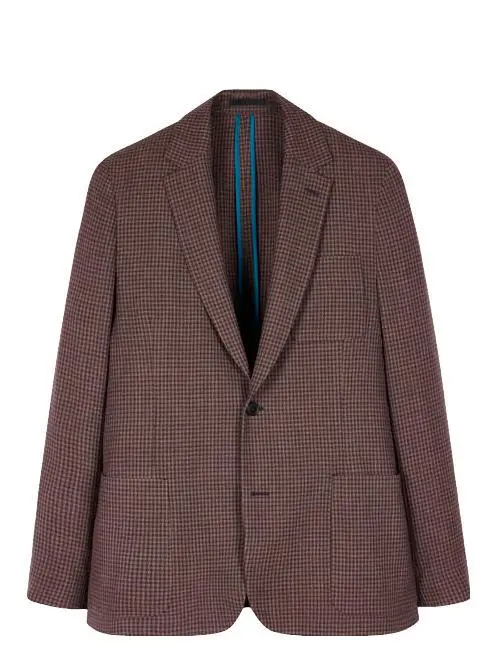 Paul Smith Brown Stretch-wool Gingham Check Blazer - Purple