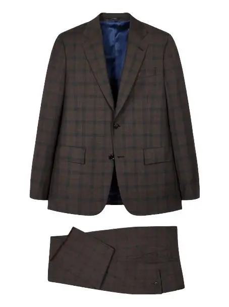 Paul Smith The Brierley Check Wool Suit - Brown