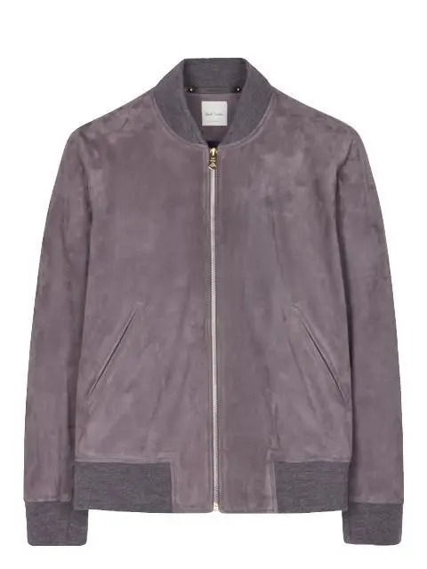 Paul Smith Suede Bomber Jacket - Purple