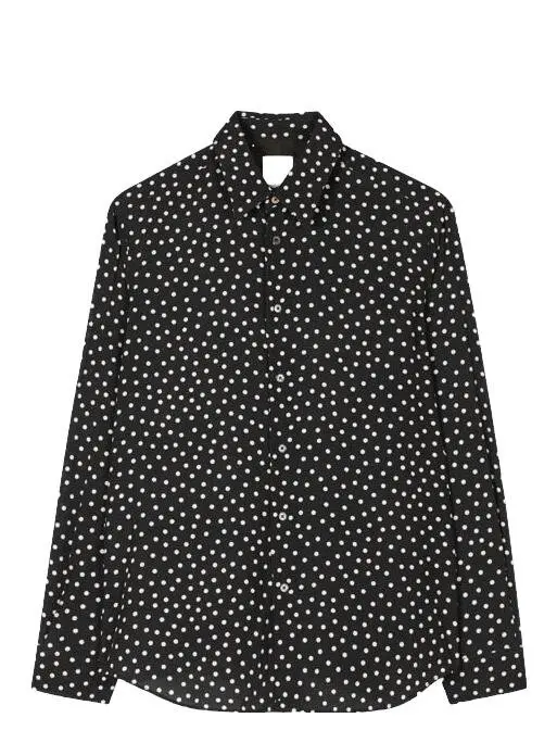 Paul Smith Viscose 'blur Polka' Print Shirt - Black