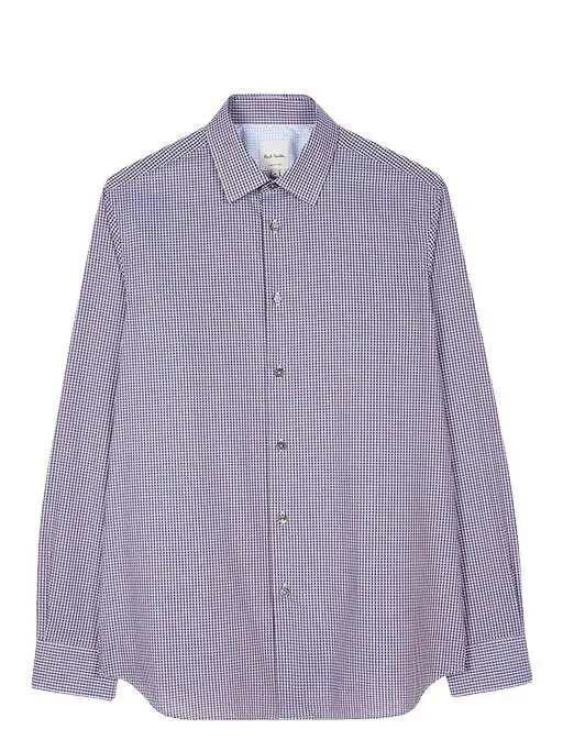 Paul Smith Light Tailored-fit Gingham Cotton Shirt - Purple