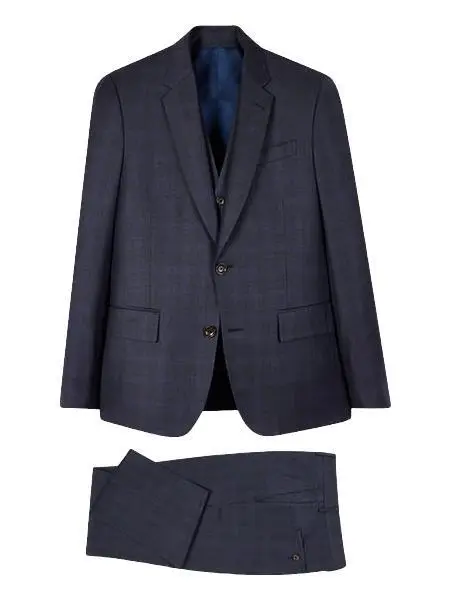 Paul Smith The Soho Tailored-fit Dark Check Wool Three-piece Suit - Blue