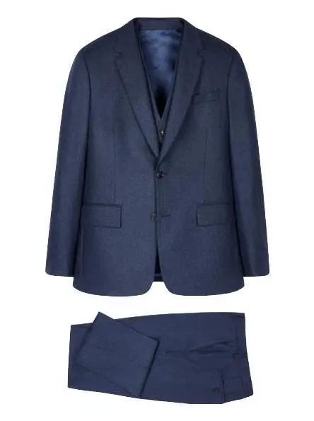 Paul Smith The Soho Tailored-fit Navy Capolavoro Tweed Three-piece Suit - Blue