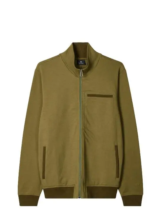 Paul Smith Cotton-blend Zip Up Sweatshirt - Green