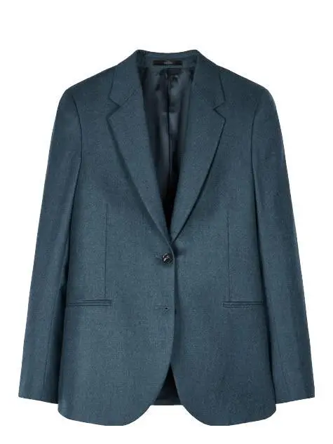 Paul Smith Wool-cashmere Flannel Two-button Blazer - Blue