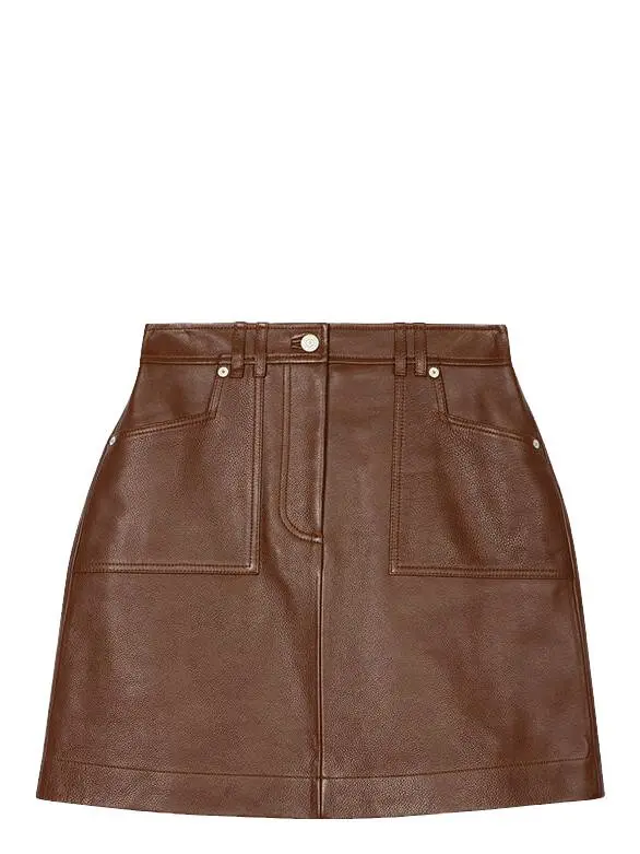 Paul Smith Leather Skirt - Brown