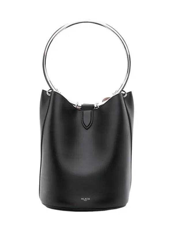 Alaïa Ring Large Leather Bucket Bag - Black