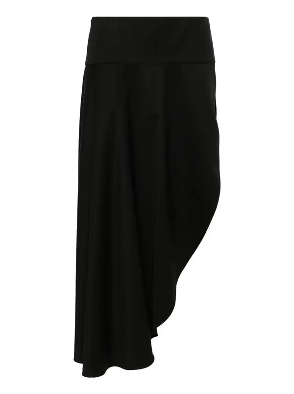 Alaïa Wool Asymmetric Skirt - Black