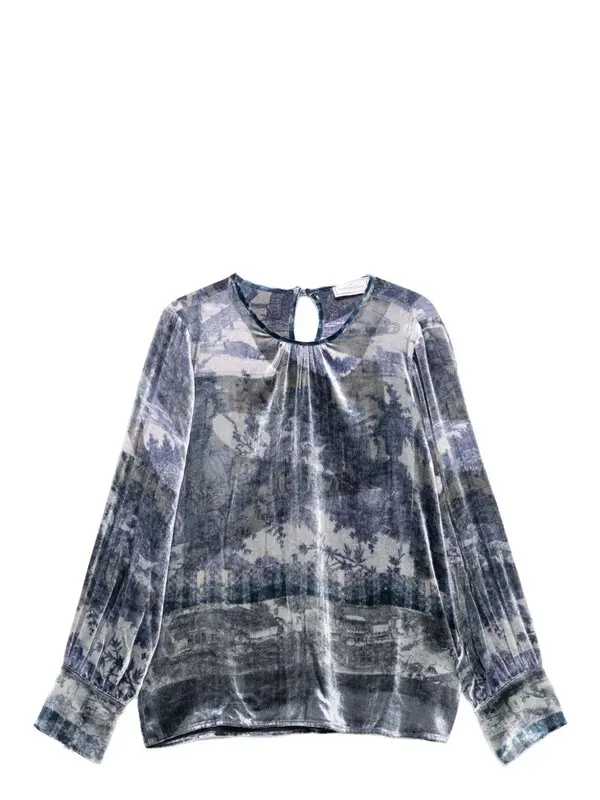 PIERRE-LOUIS MASCIA Silk Printed Blouse - Blue