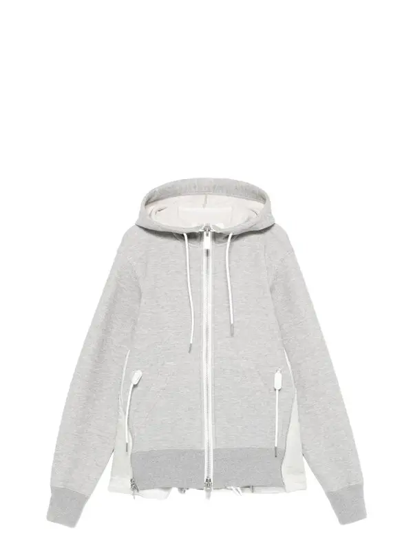 Sacai Cotton Zipped Hoodie - Grey