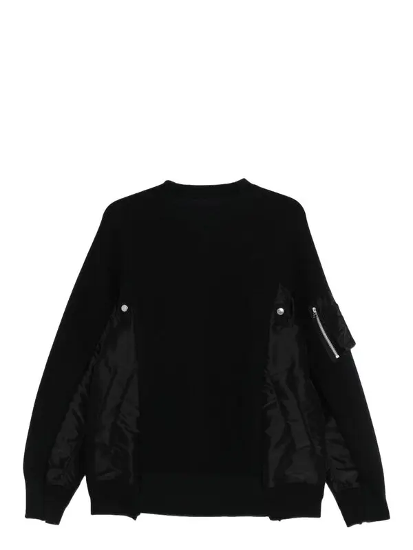 Sacai Cotton Blend Pullover Sweater - Black