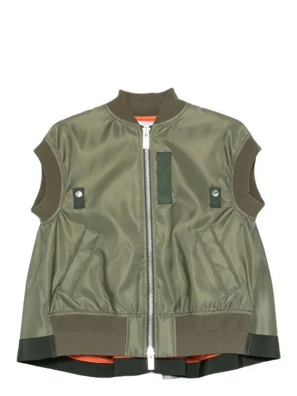 Sacai Nylon Vest - Green