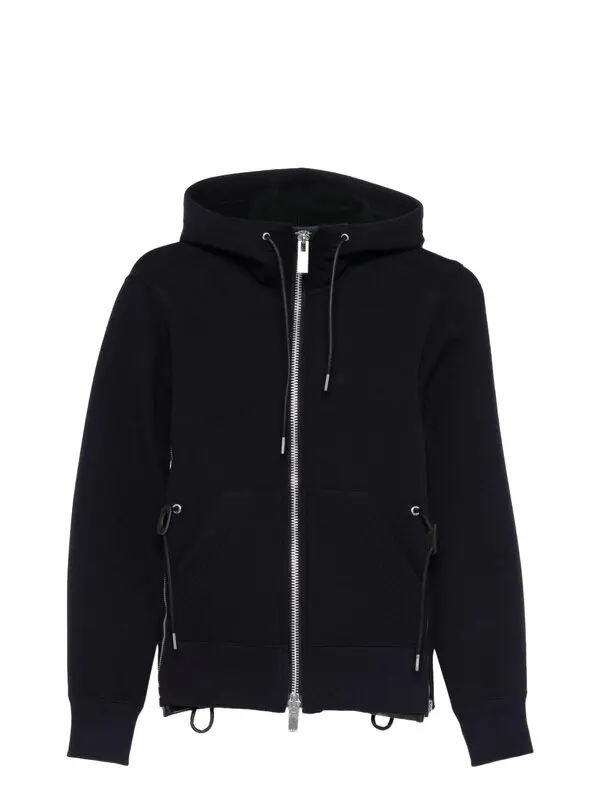 Sacai Zipped Cotton Hoodie - Green