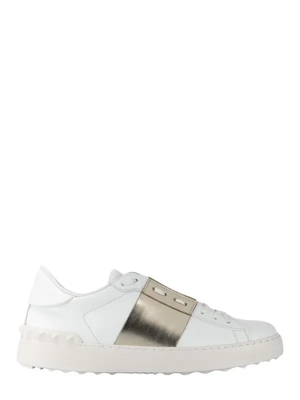 Valentino Garavani Leather Sneakers - Silver